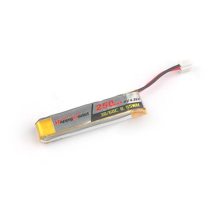 HappyModel 250mAh 1S 30C 3.8V LiPo Battery PH2.0 Mobula7 4PCS